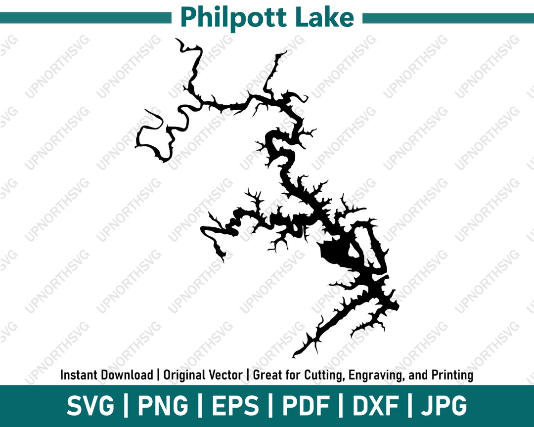 Philpott Lake Virginia Silhouette Map | SVG Vector Graphic File | Shape ...