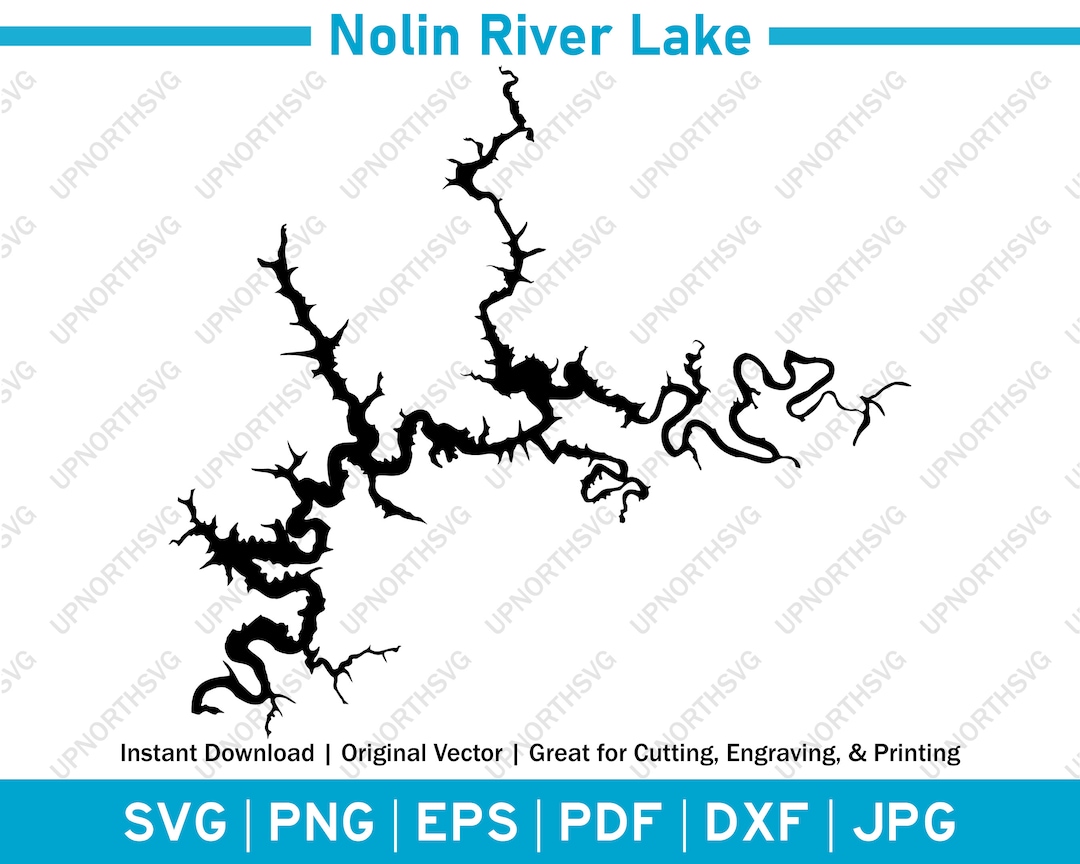 Nolin River Lake Kentucky Tennessee Silhouette Map | SVG Vector Graphic ...