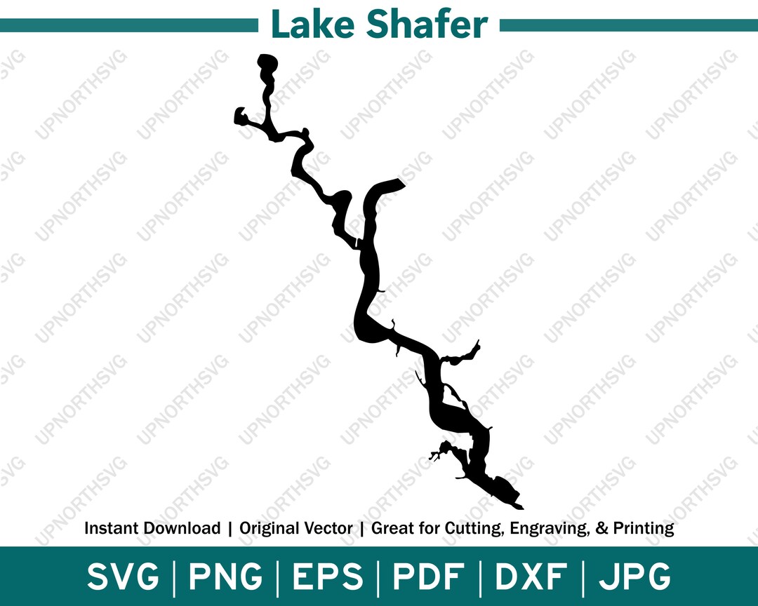 Lake Shafer Indiana Silhouette Map | SVG Vector Graphic File | Shape ...