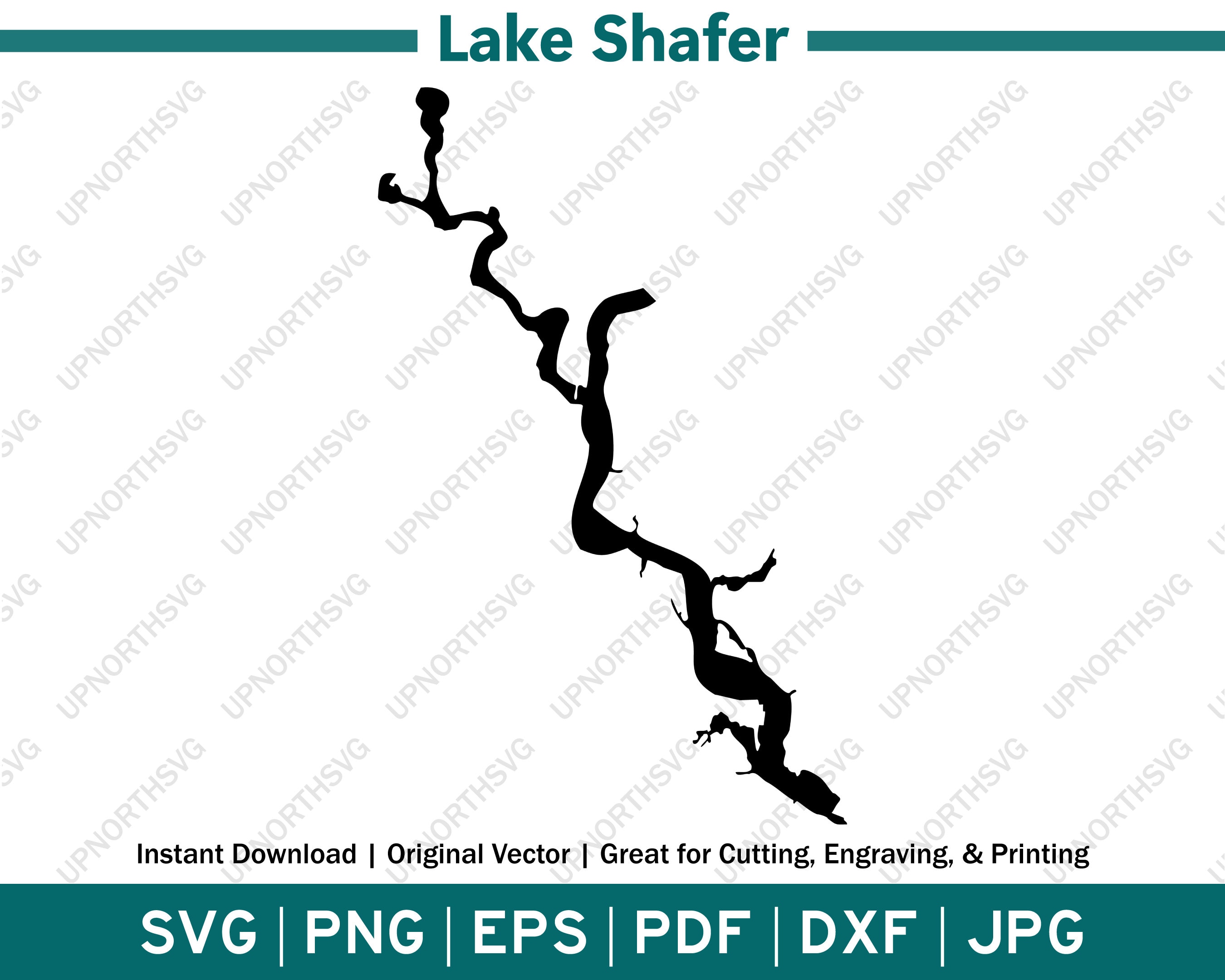 Lake Shafer Indiana Silhouette Map SVG Vector Graphic File Shape ...