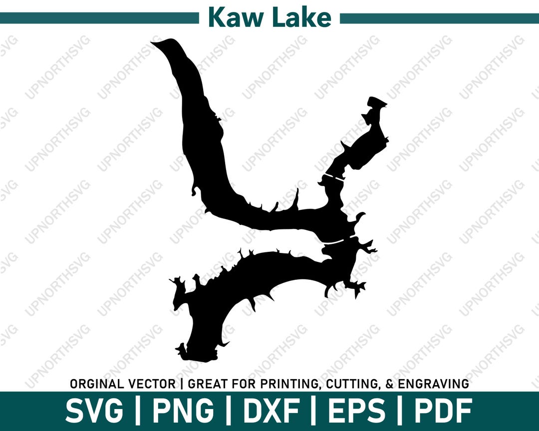 Kaw Lake SVG Oklahoma Map | Vector Graphic File | Shape Outline Image ...