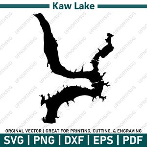 Kaw Lake SVG Oklahoma Map | Vector Graphic File | Shape Outline Image ...