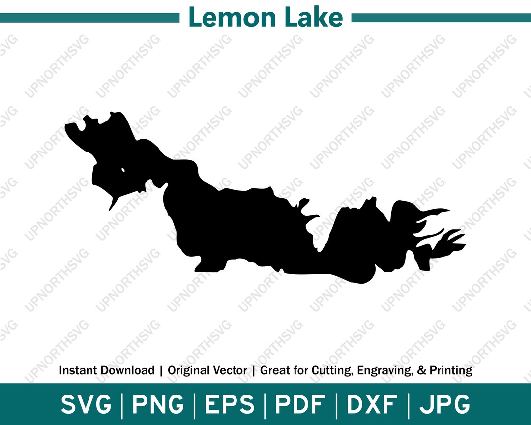 Lemon Lake Indiana Silhouette Map | SVG Vector Graphic File | Shape ...