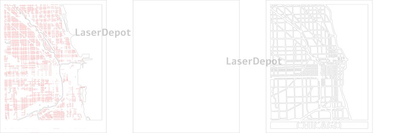 Chicago SVG Street Layered 3d Laser Map Cut File Instant Download ...