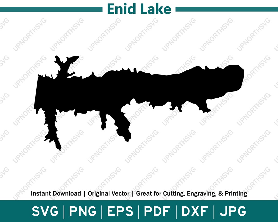 Enid Lake Mississippi Silhouette Map | SVG Vector Graphic File | Shape ...