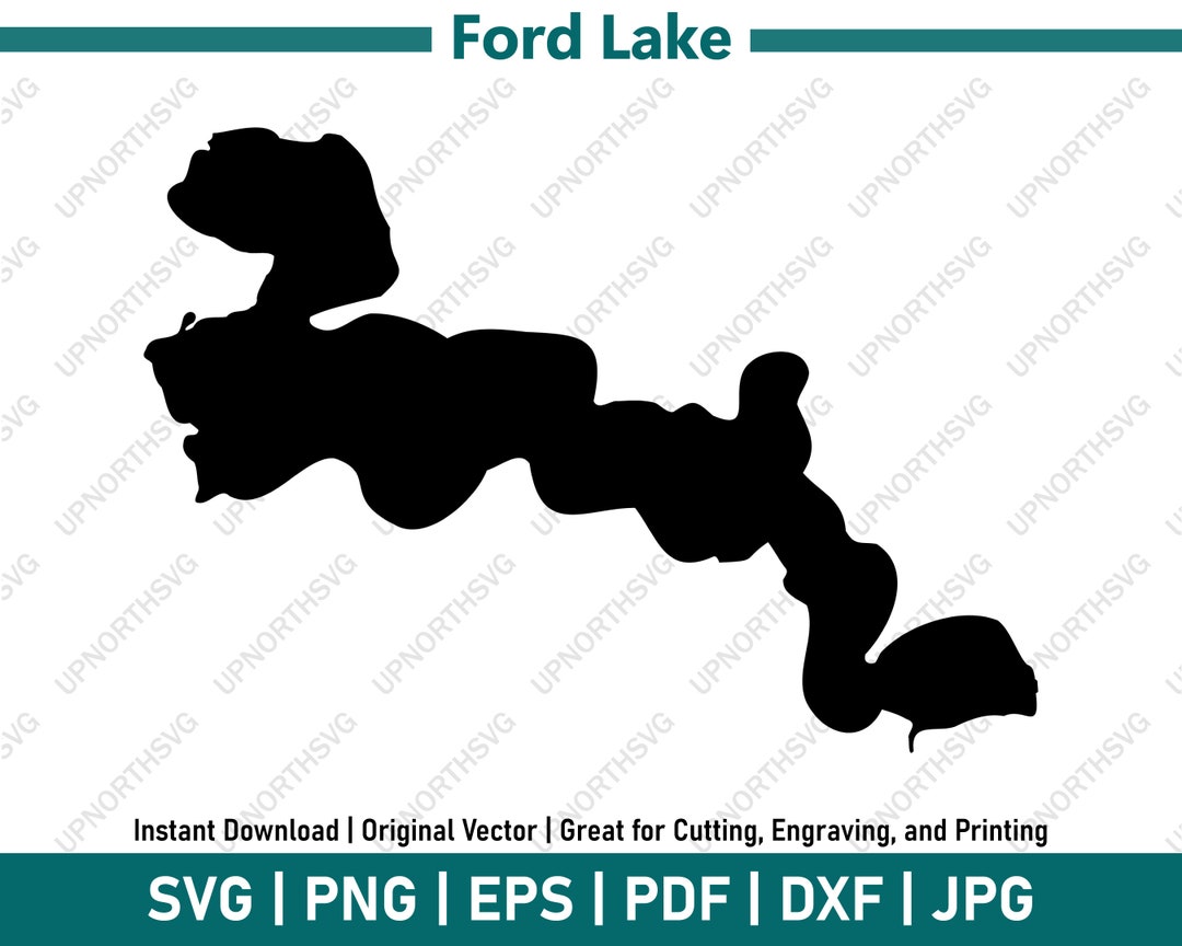 Ford Lake Michigan Silhouette Map | SVG Vector Graphic File | Shape ...