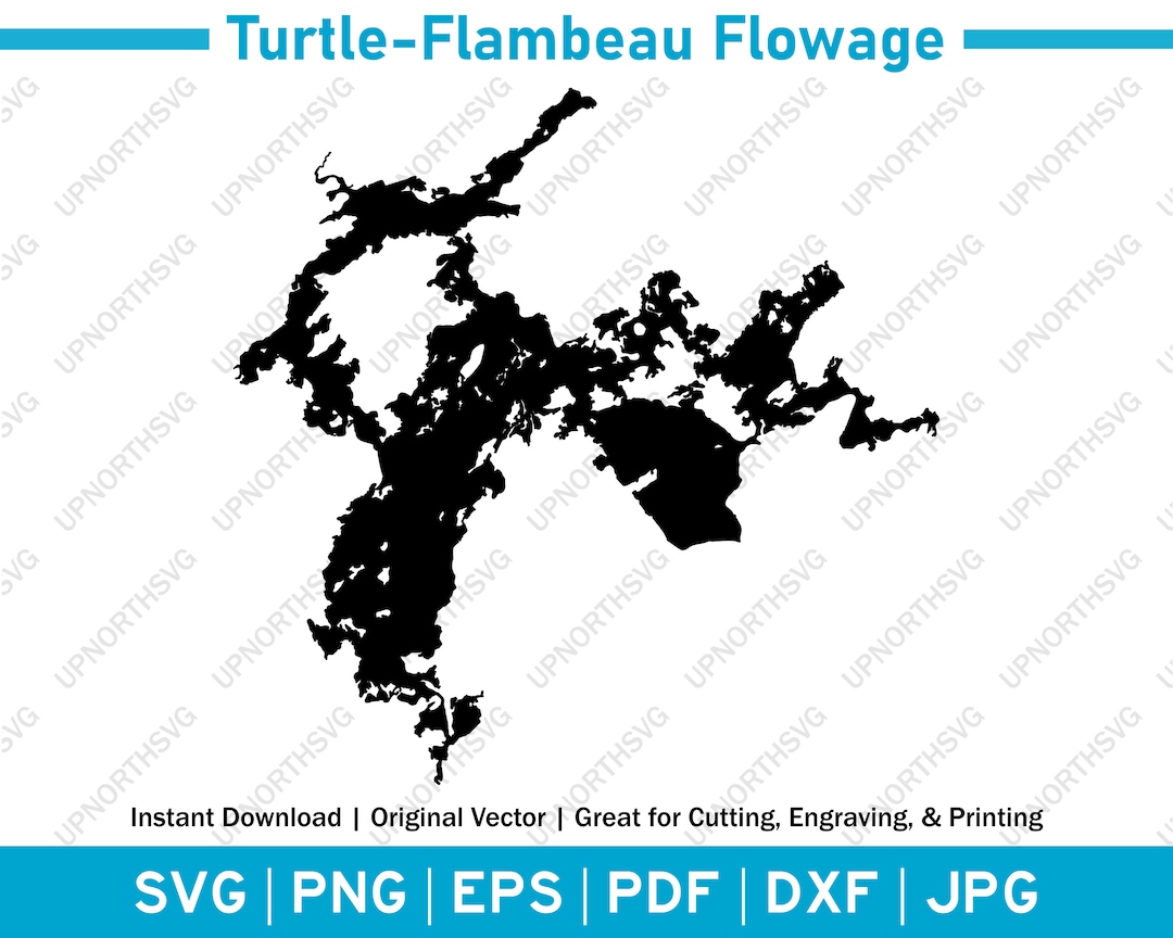 Turtle-flambeau Flowage Wisconsin Silhouette Map | SVG Vector Graphic ...