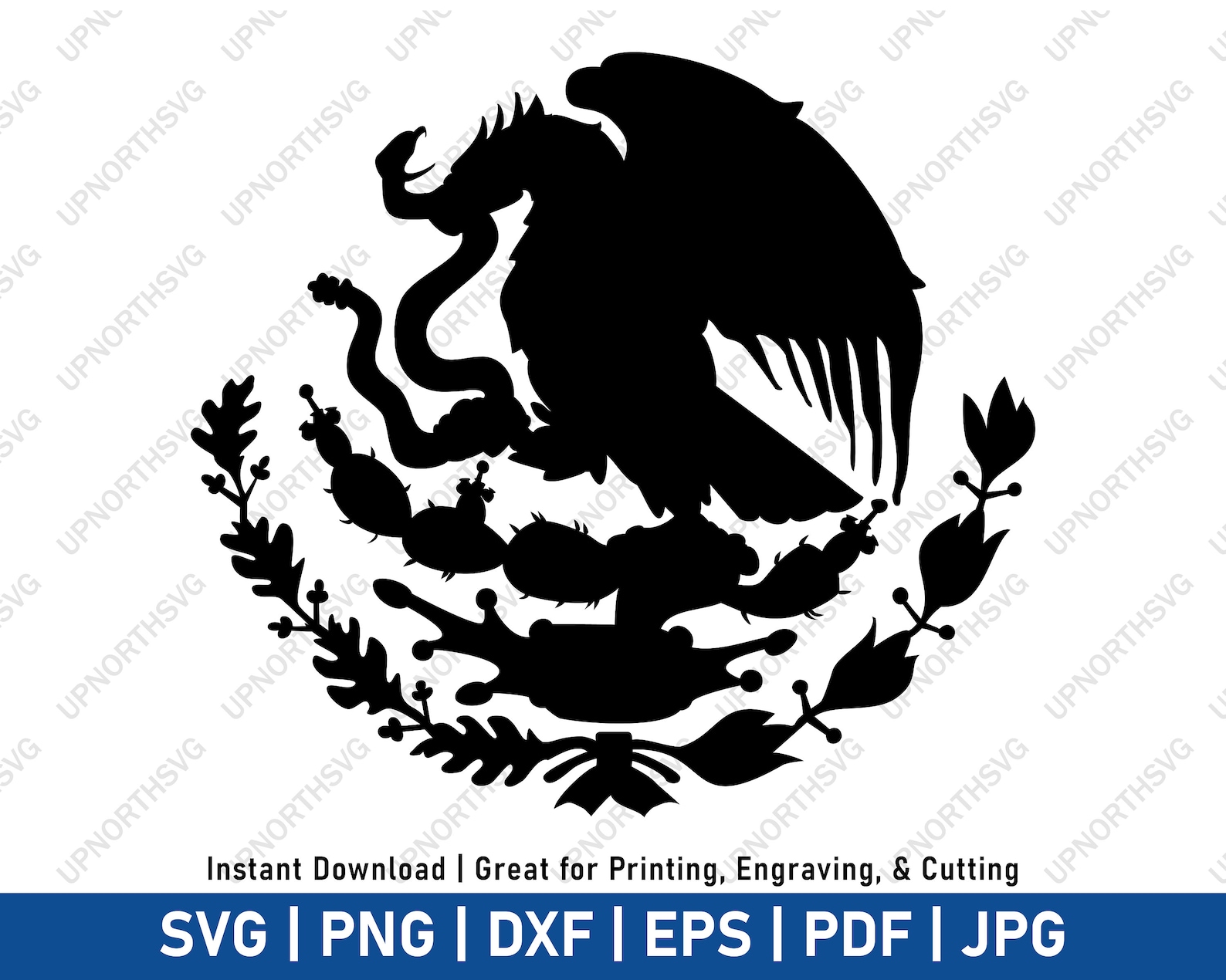 Mexican Eagle Coat of Arms Silhouette | Mexico Eagle Symbol Vector ...