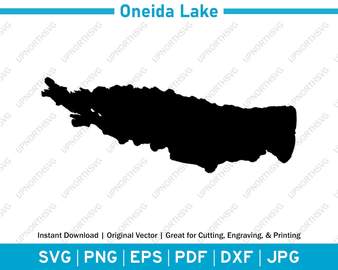 Oneida Lake New York Silhouette Map | SVG Vector Graphic File | Shape ...