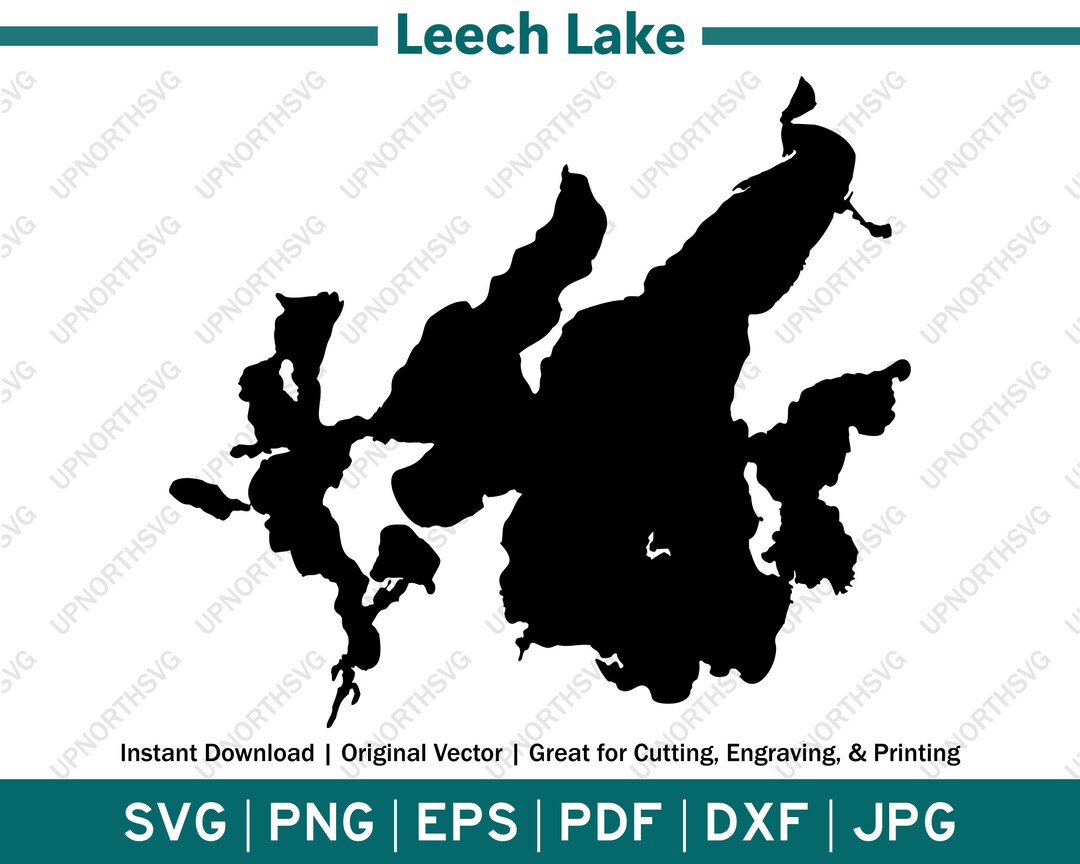 Leech Lake Minnesota Silhouette Map | SVG Vector Graphic File | Shape ...