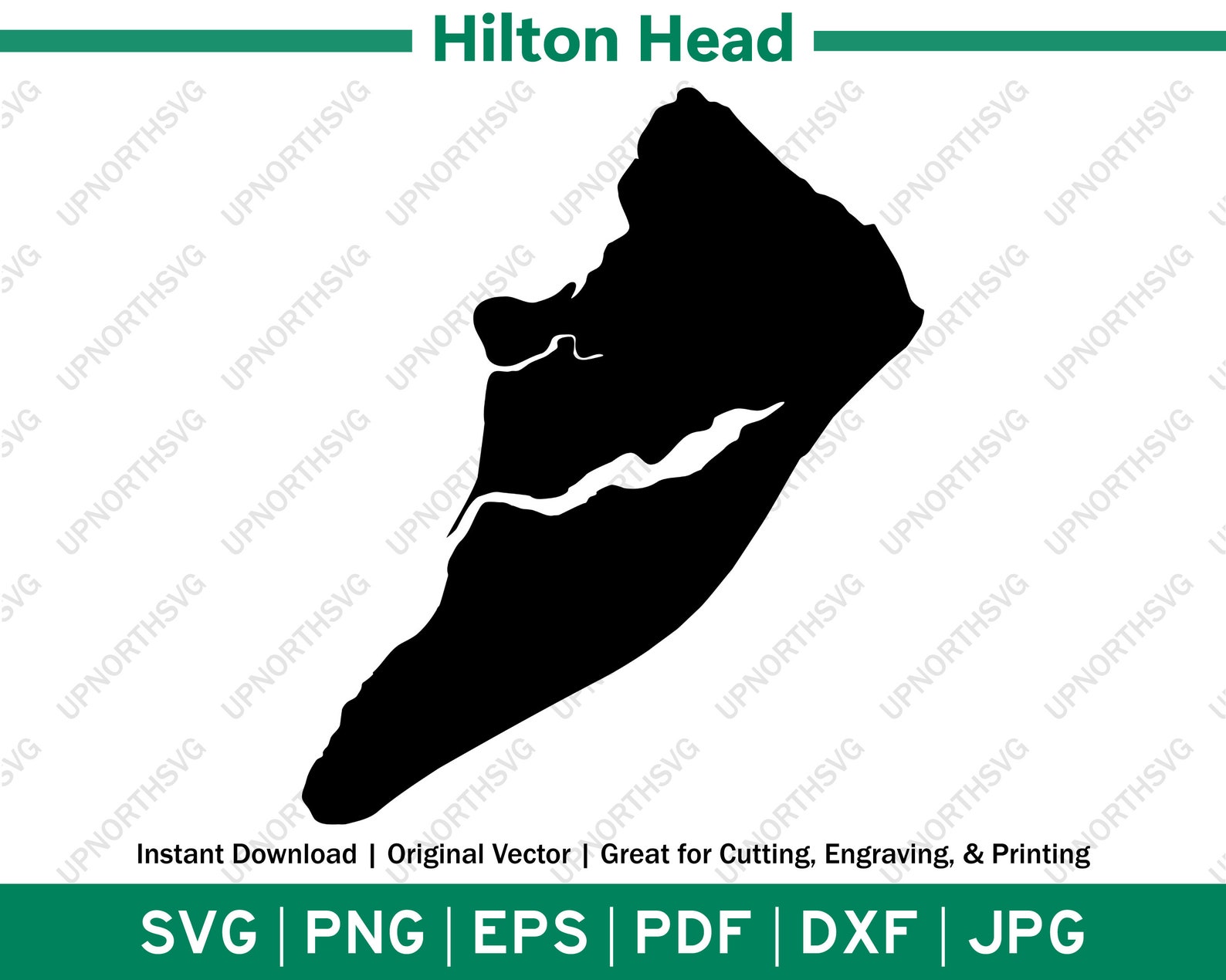 Hilton Head Island Silhouette Map | Maine SVG Vector Graphic File ...