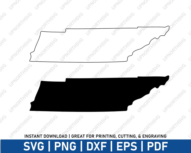 Tennessee Outline & Silhouette SVG File | Simple TN Vector Map | USA ...
