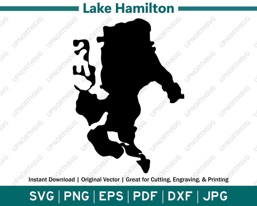 Lake Hamilton Indiana Silhouette Map | SVG Vector Graphic File | Shape ...