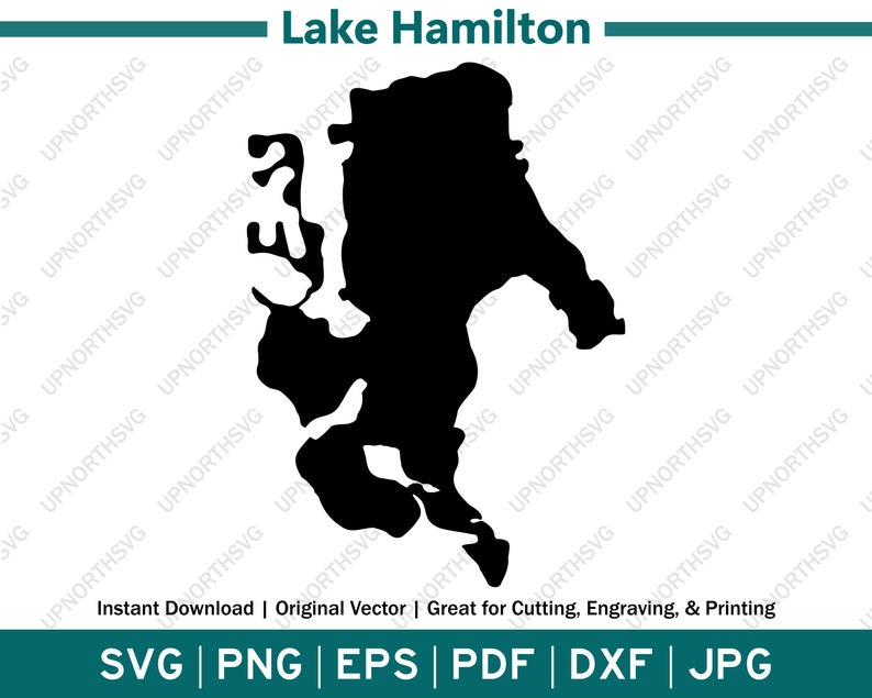 Lake Hamilton Indiana Silhouette Map | SVG Vector Graphic File | Shape ...