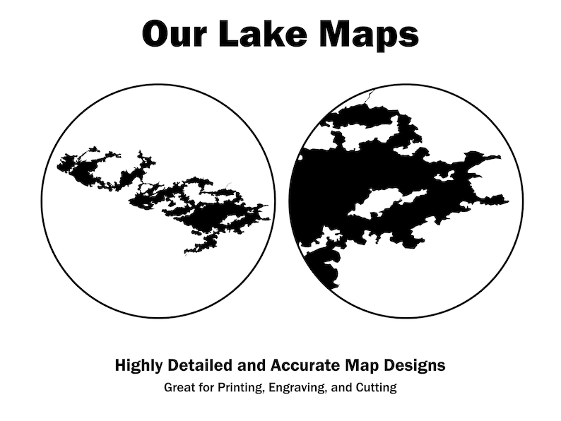 Black Lake Michigan Silhouette Map SVG Vector Graphic File Shape ...