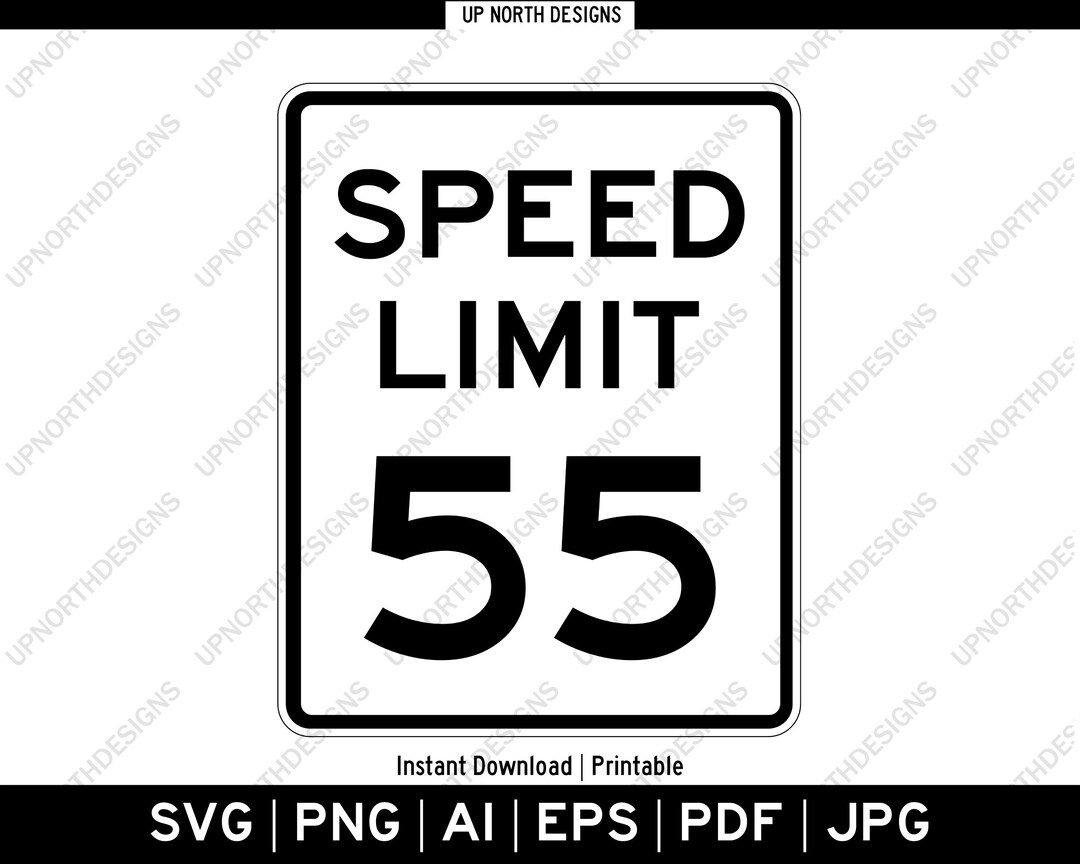 Speed Limit 55 MPH Sign Vector Graphic Logo Image Silhouette Road Sign ...