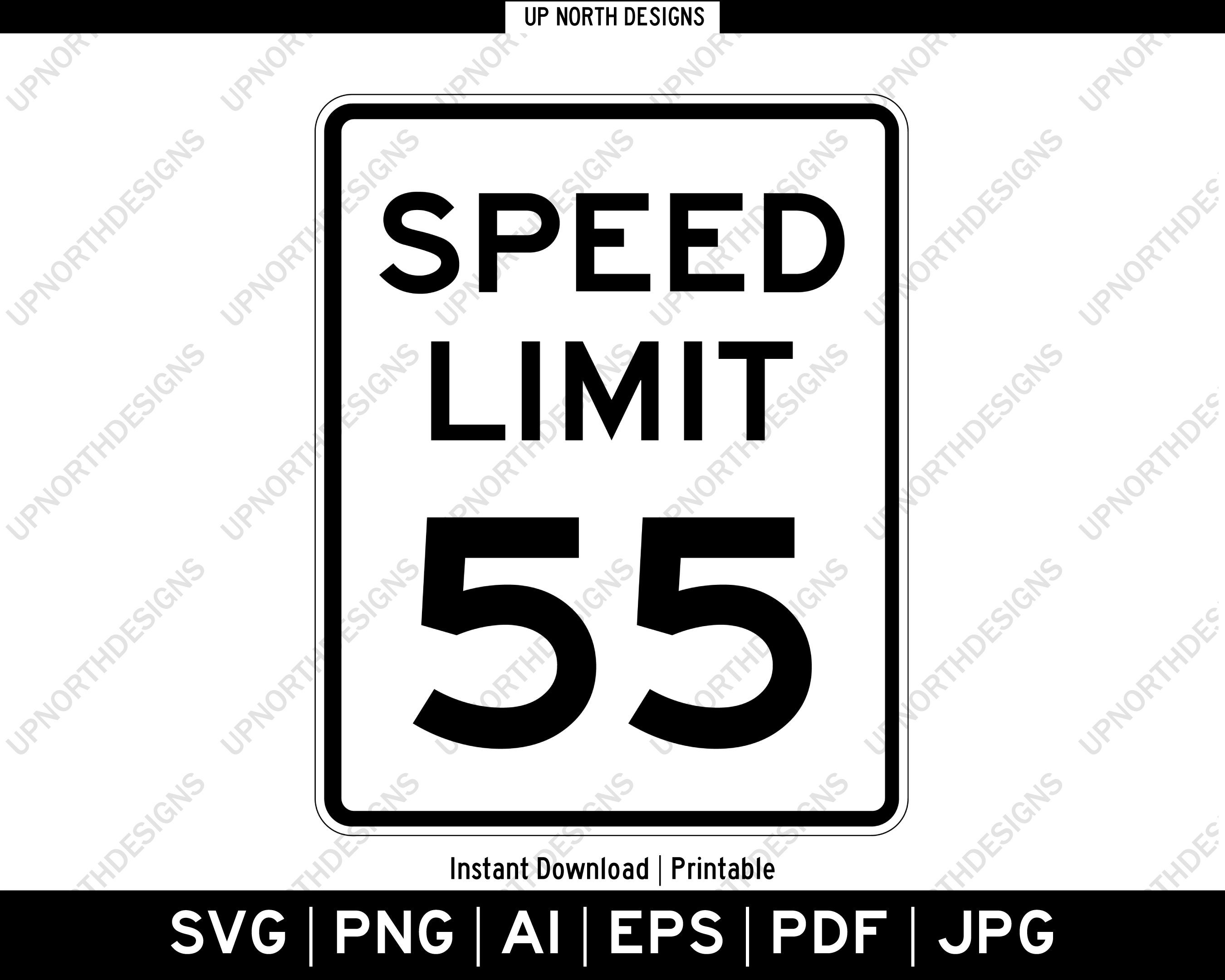 Speed Limit 55 MPH Sign Vector Graphic Logo Image Silhouette Road Sign ...