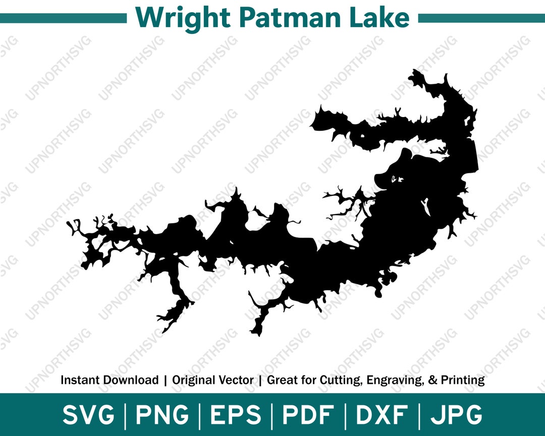 Wright Patman Lake Texas Silhouette Map | SVG Vector Graphic File ...