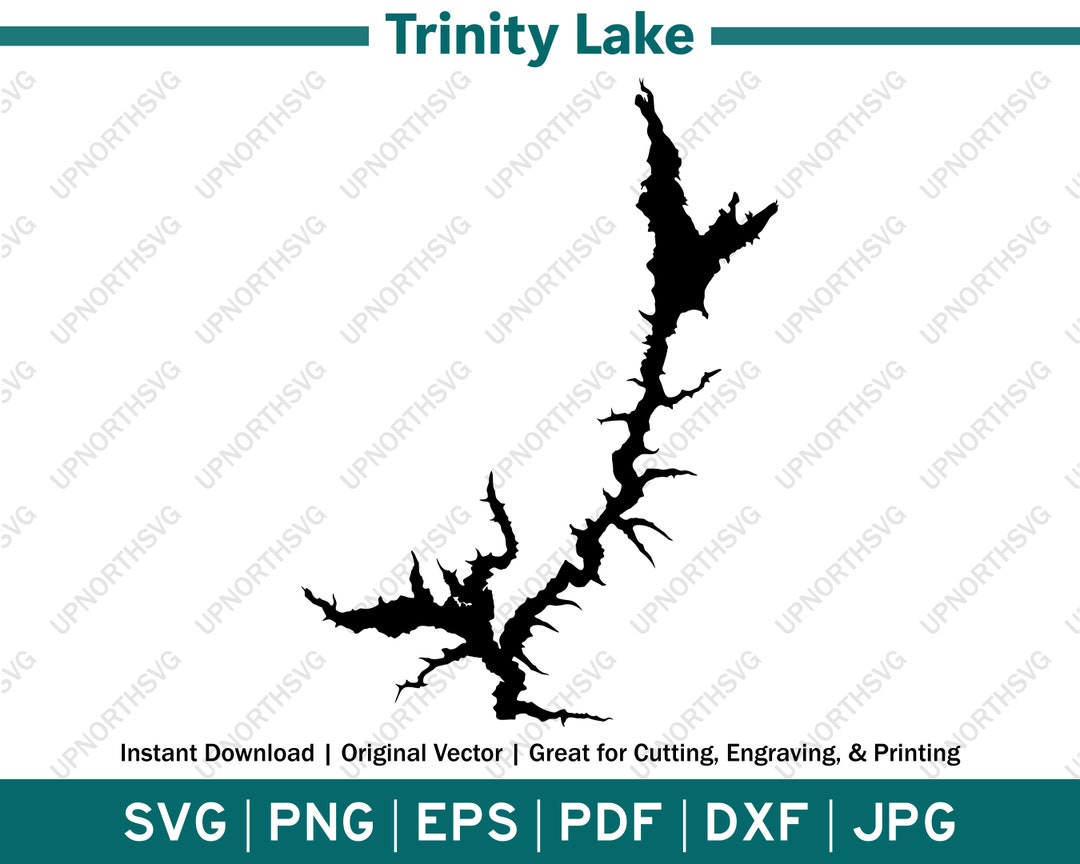 Trinity Lake California Silhouette Map | SVG Vector Graphic File ...