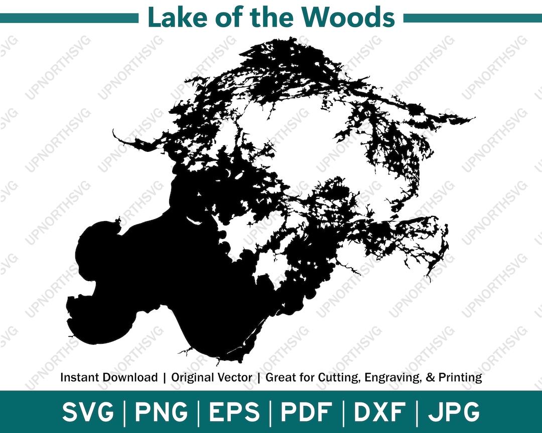 Lake of the Woods Minnesota Silhouette Map | SVG Vector Graphic File ...