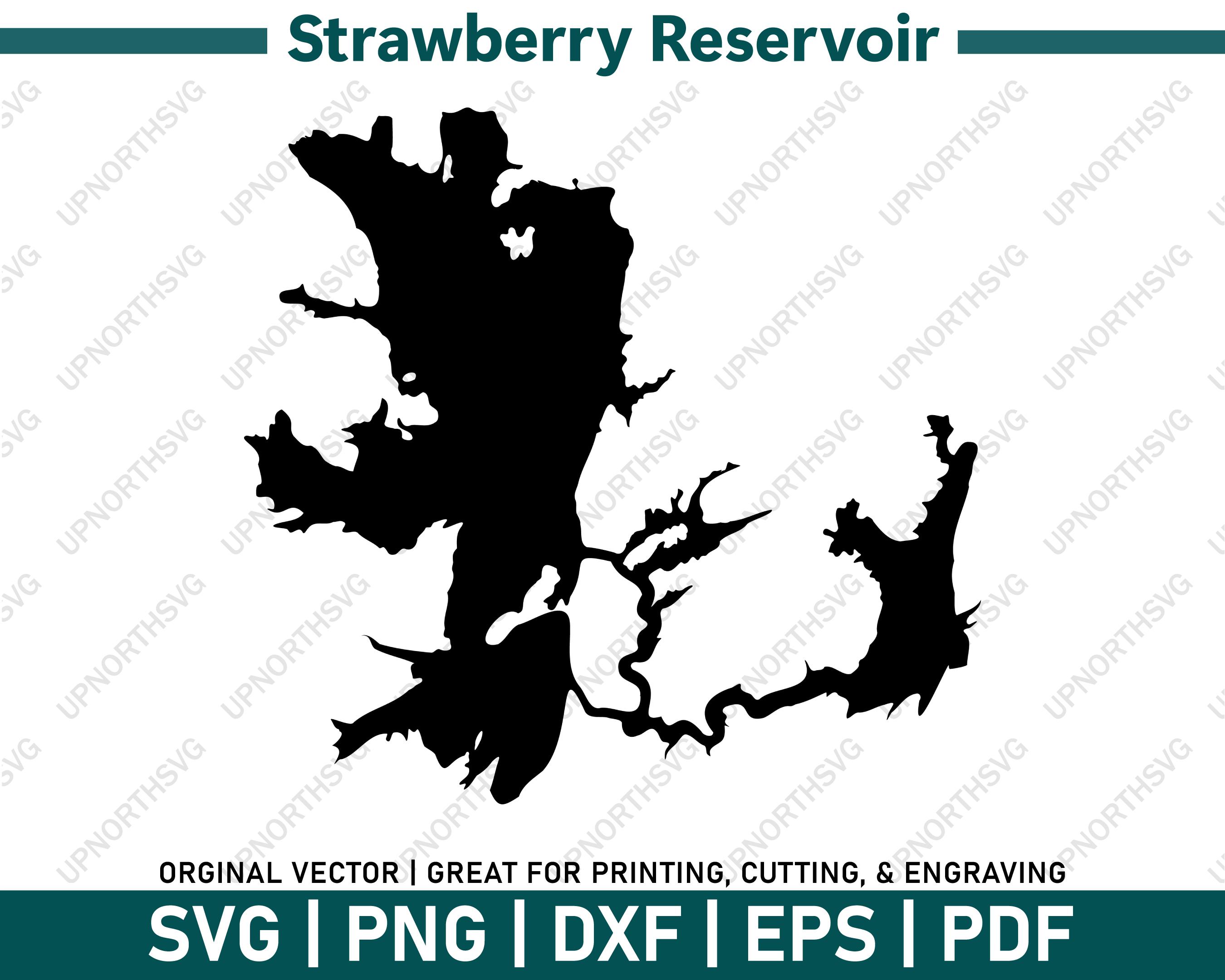 Strawberry Reservoir Utah Silhouette Map | SVG Vector Graphic File ...