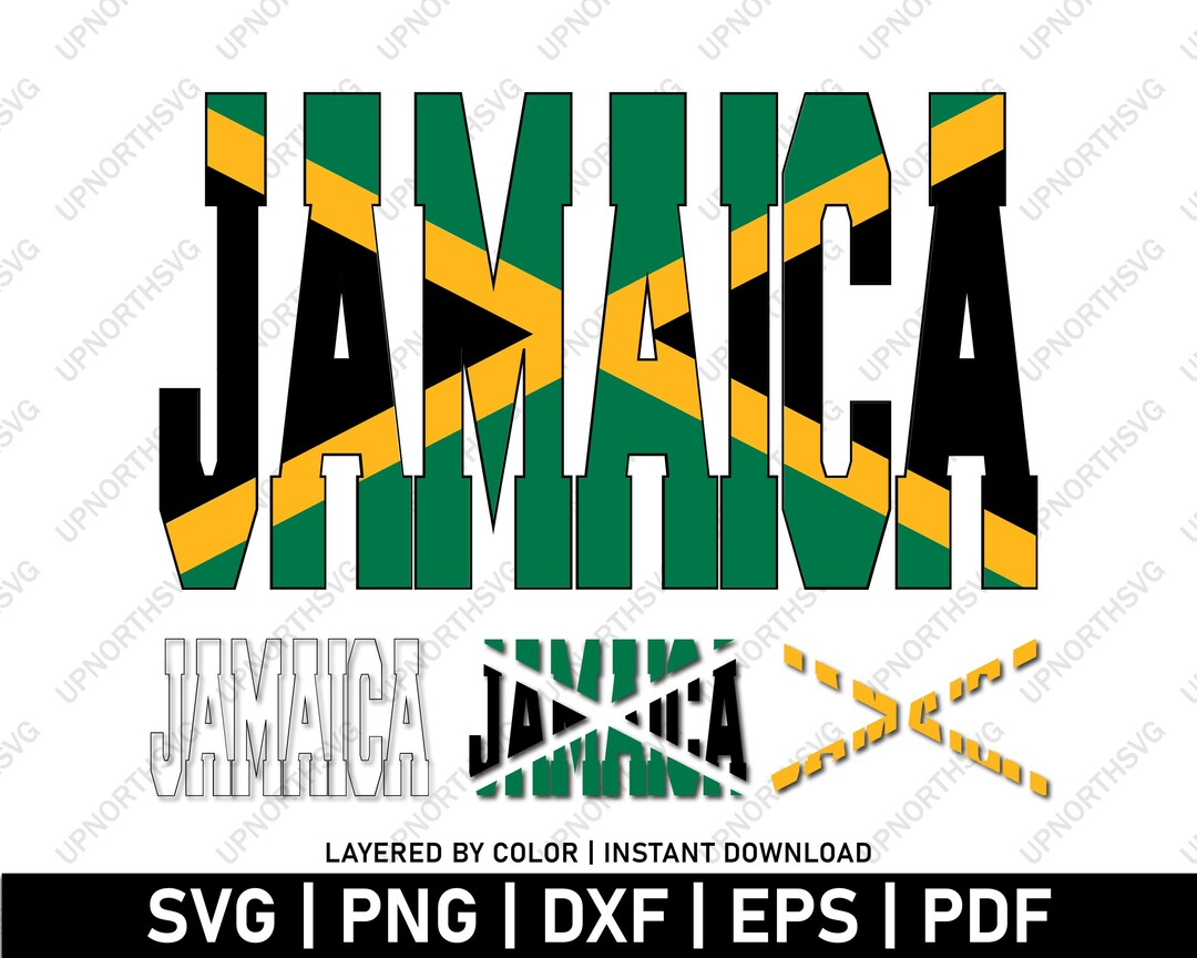 Jamaican Flag Name Cutout SVG | Jamaica National Flag Design | Layered ...