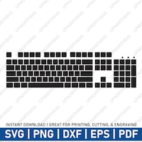 Keyboard SVG PDF PNG & Ai Vector Cut Files Digital Download Bundle ...