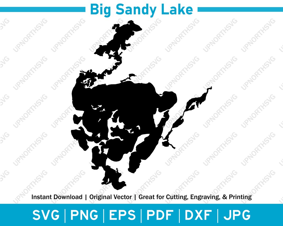 Big Sandy Lake Silhouette Map SVG Vector Graphic File Shape Outline ...