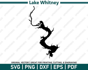 Lake Whitney Texas Map Shape Silhouette Svg Png Dxf Pdf Eps Vector ...