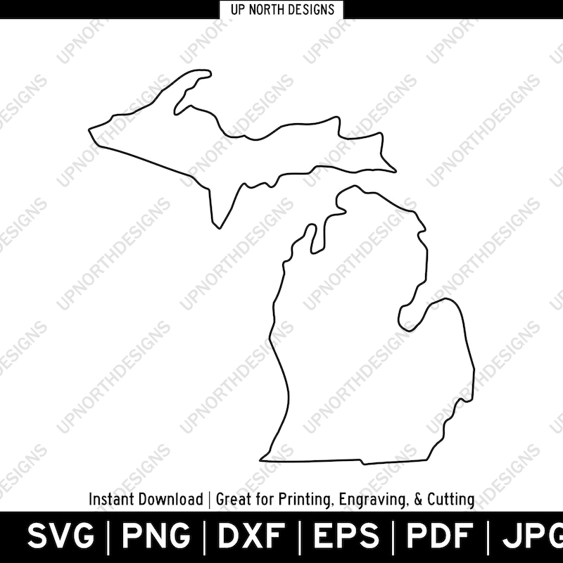 Michigan Silhouette - Etsy