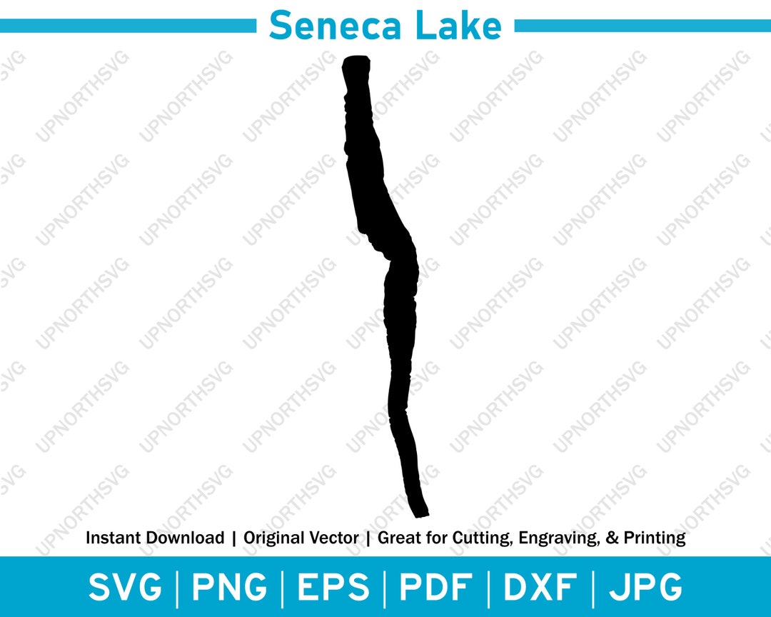 Seneca Lake New York Silhouette Map | SVG Vector Graphic File | Shape ...