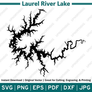 Laurel River Lake Kentucky Silhouette Map | SVG Vector Graphic File ...