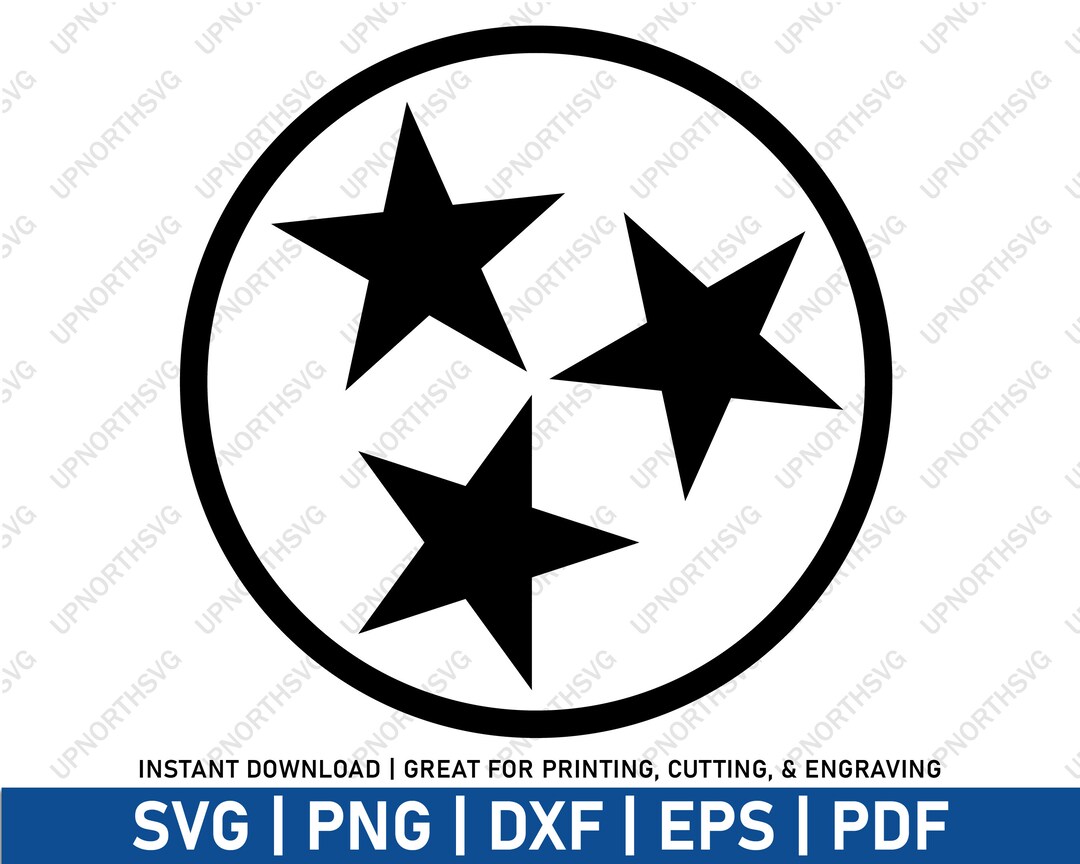 Tennessee Tri-star SVG | Tennessee Tristar Silhouette | Star Vector ...