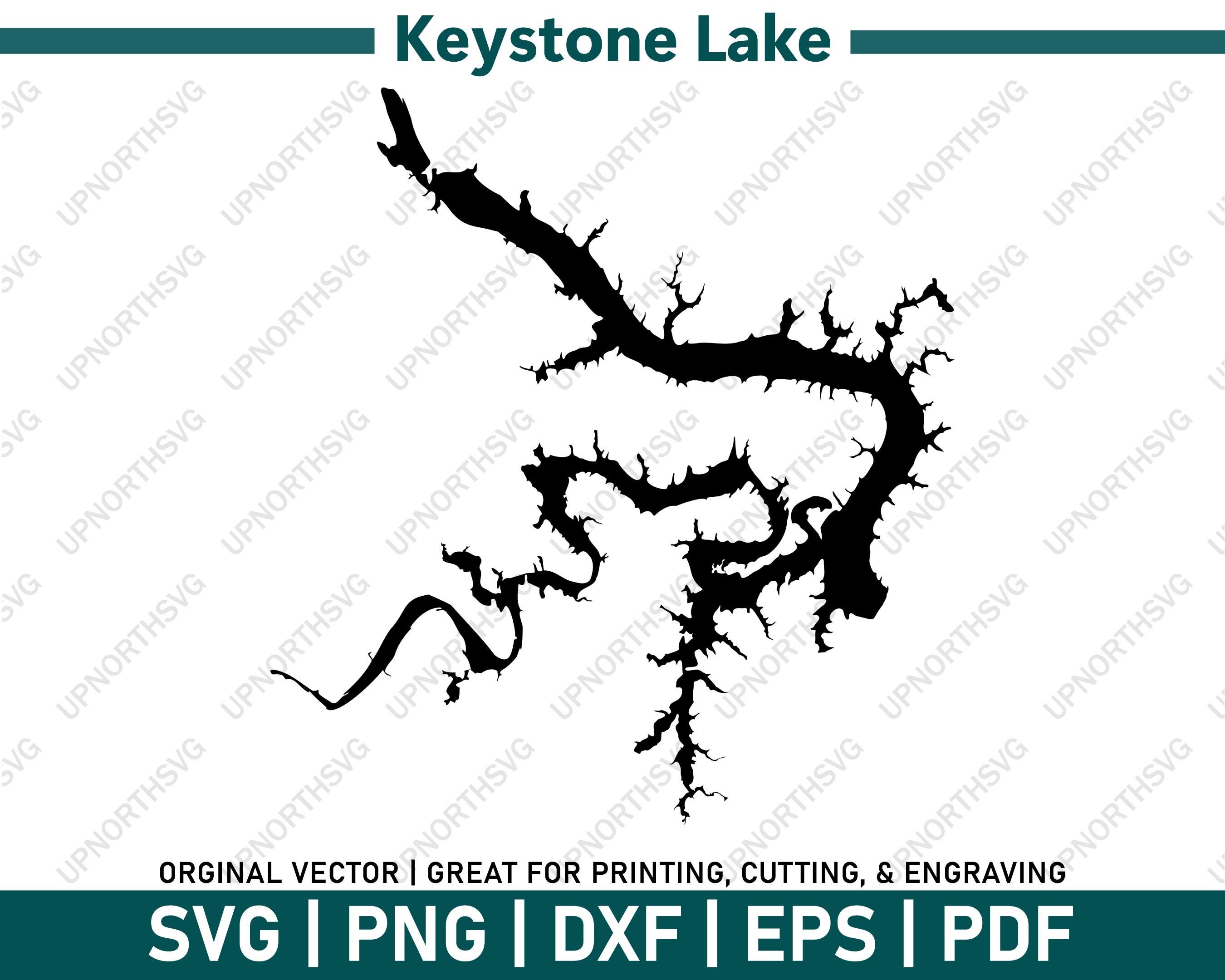 Keystone Lake SVG Oklahoma Map | Vector Graphic File | Shape Outline ...