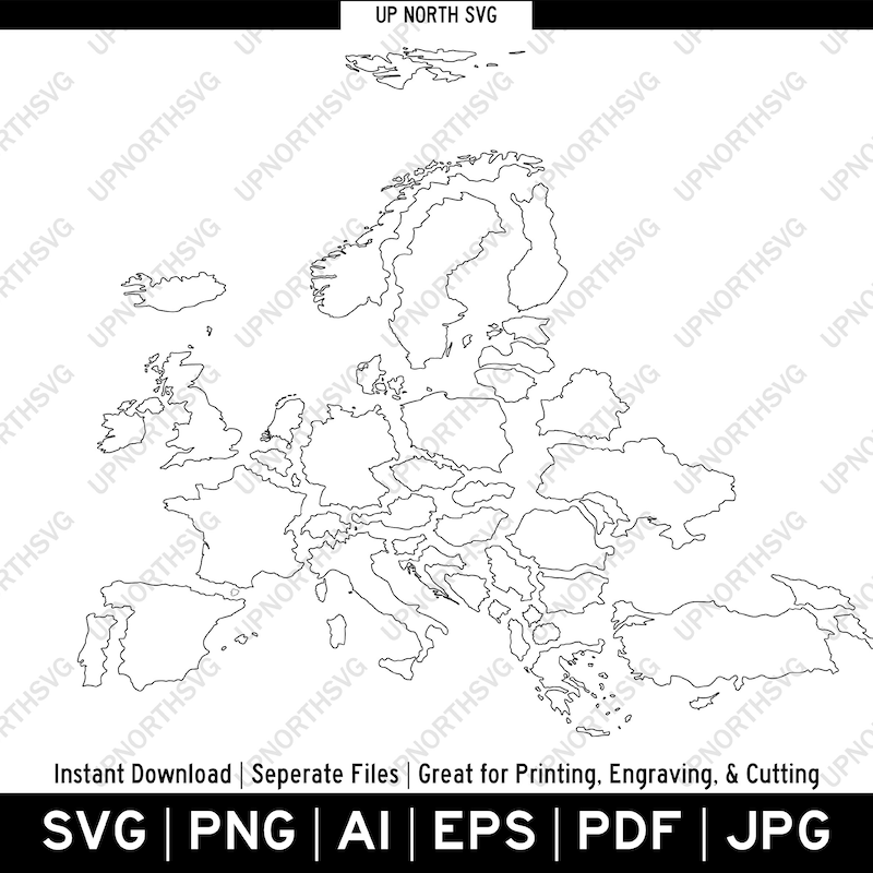 Europe Map - Etsy