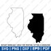 Illinois Outline & Silhouette Shape SVG File | Simple IL Vector Map ...