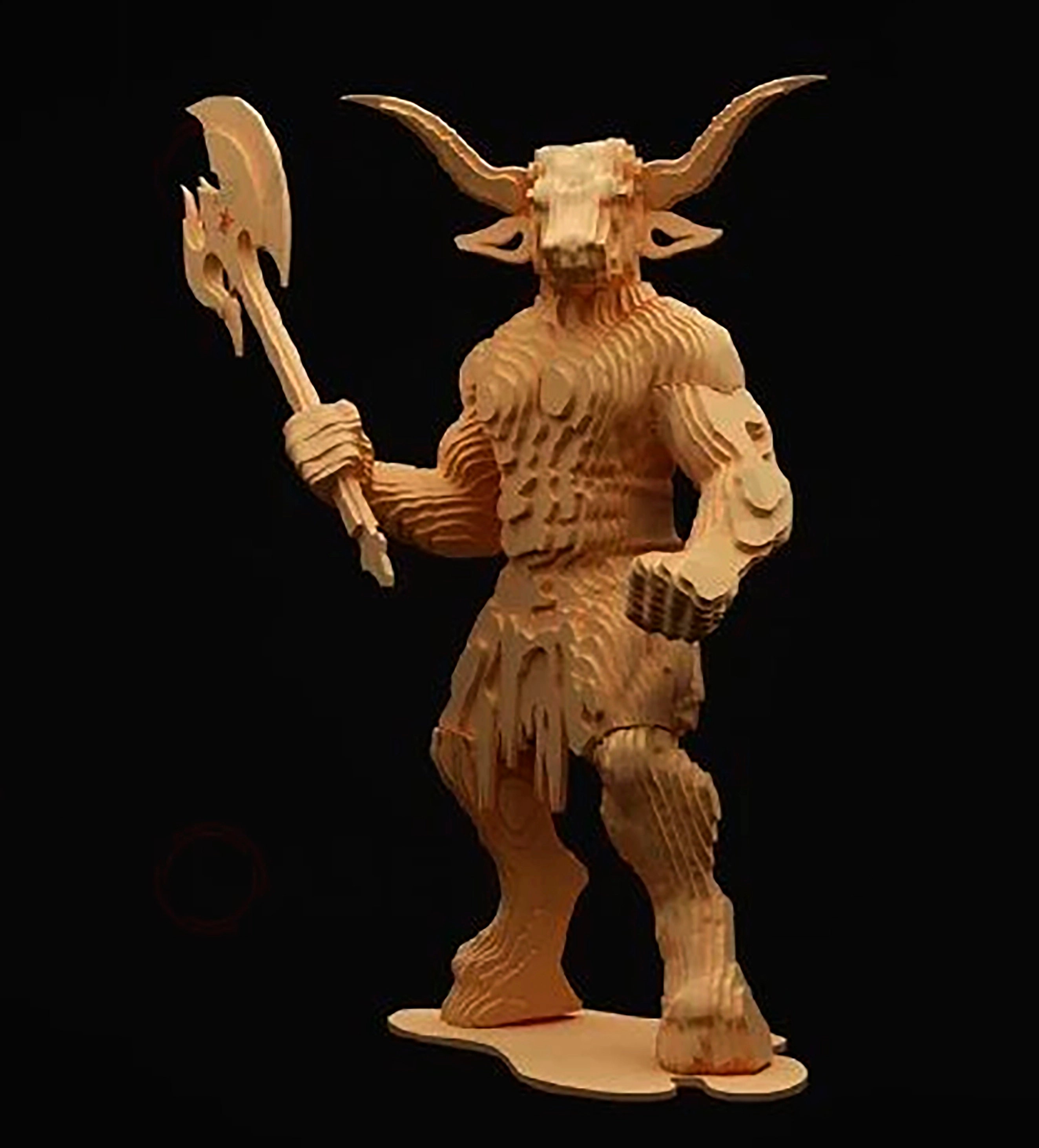 Laser Cut the Minotaur 3mm 3d Puzzle SVG Bundle Glowforge Wood Minotaur ...