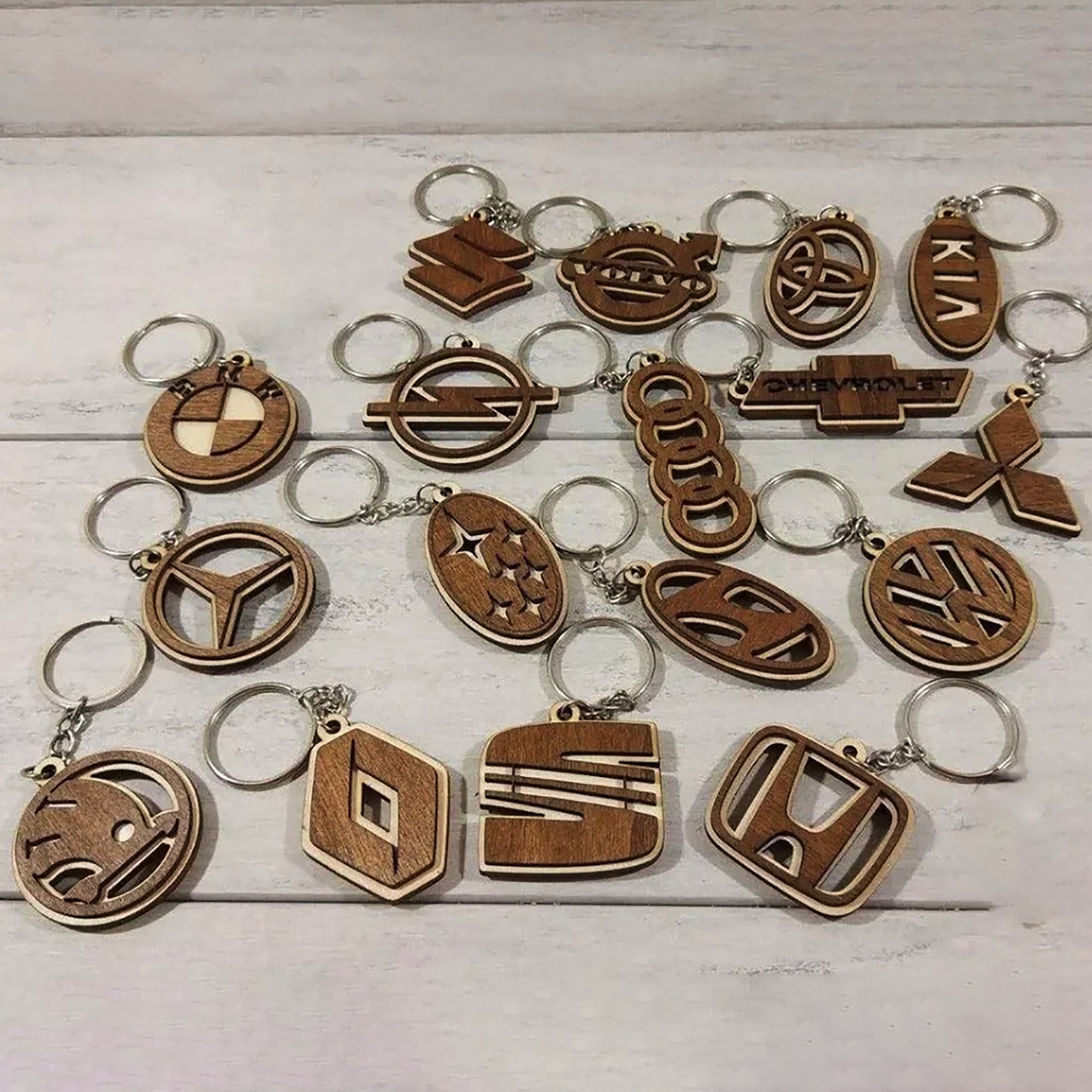 Laser Cut Wood Car Keychains SVG Bundle Car Keychains Car Svg Files ...