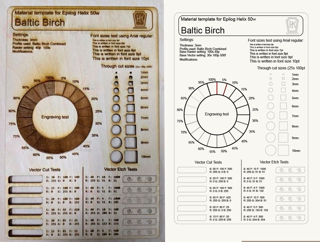 Laser Light Burn Test File for Laser Machine SVG Bundle Glowforge Laser ...