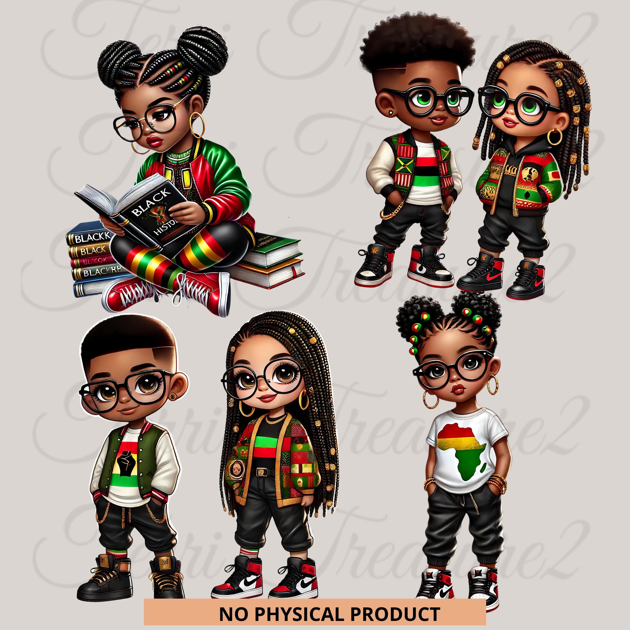 Black History, 18 Black History Chibi Kids PNG, Black History Clipart ...