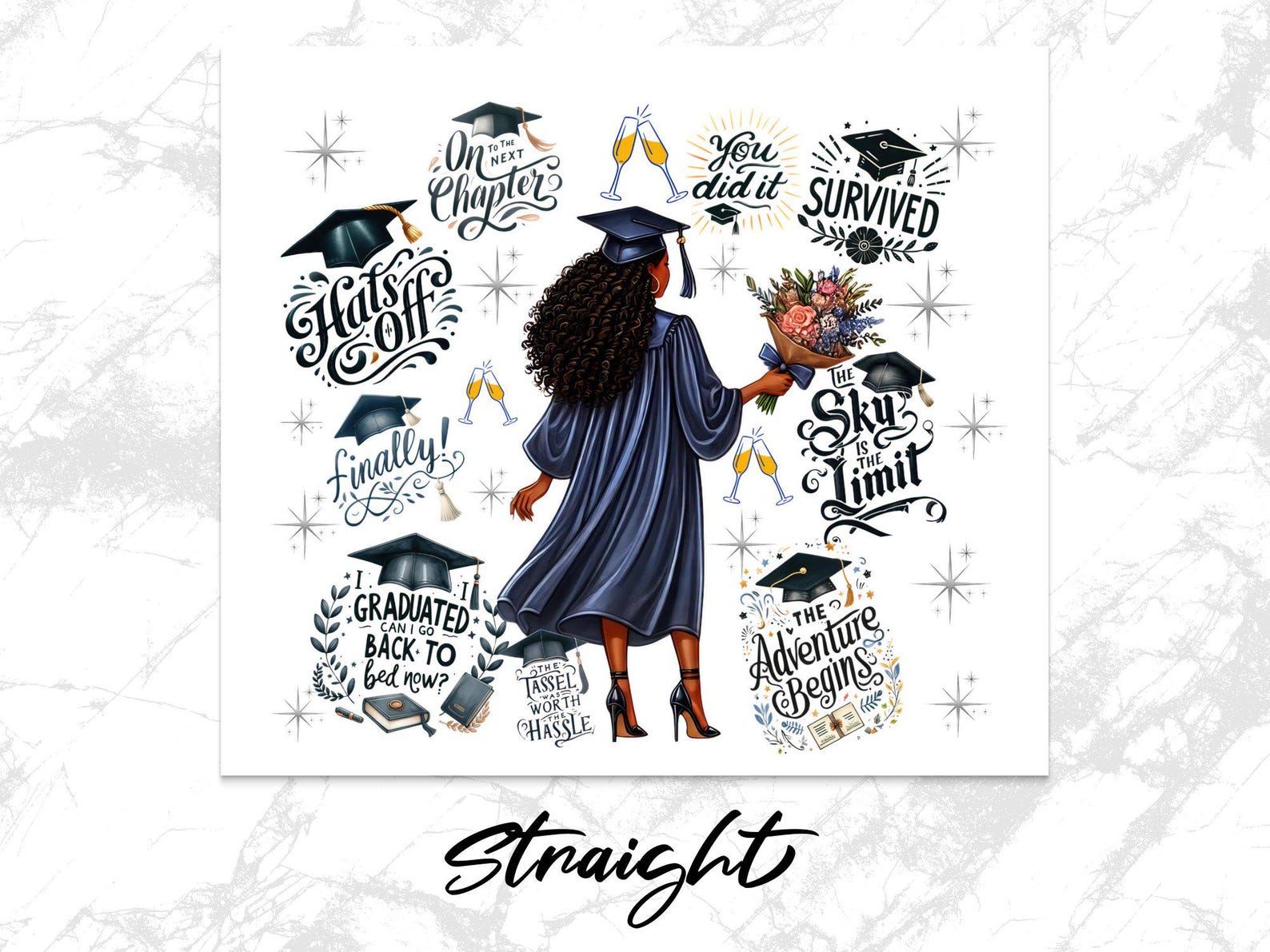 Graduation Female Tumbler Wrap, Class of 2023 (digital Design) - Etsy