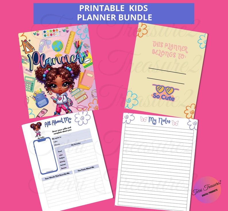 Kids Printable School Planner, Calendar, Kids Schedule, Kids Study ...