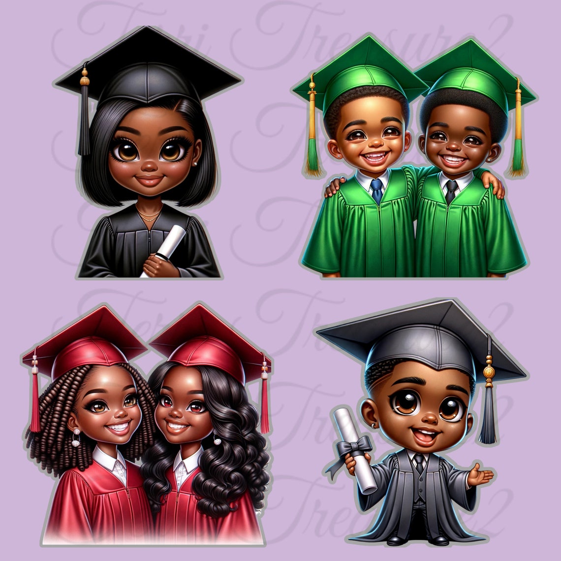 Graduation Chibi Kids, Graduation PNG, Graduation Clipart, Graduation ...