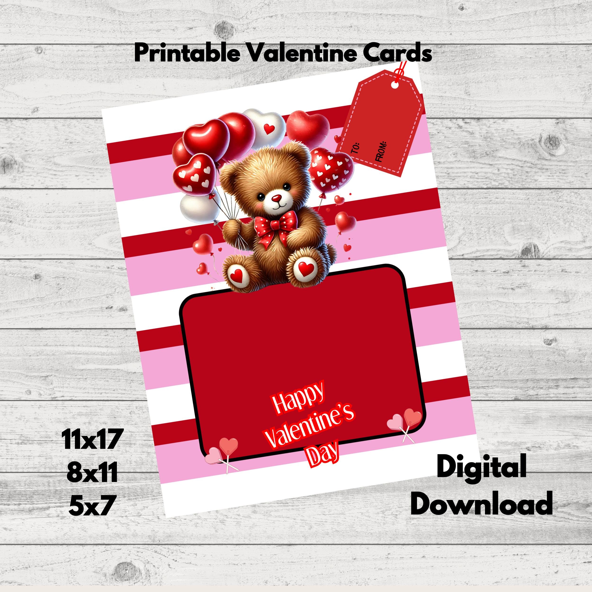 10 Jumbo Valentine Treat Cards - 5x7; 8x11 & 11x17 - DIY Valentine ...