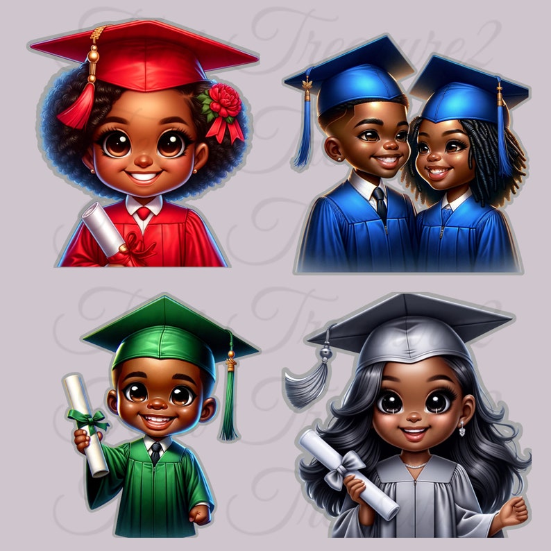 Graduation Chibi Kids, Graduation PNG, Graduation Clipart, Graduation ...