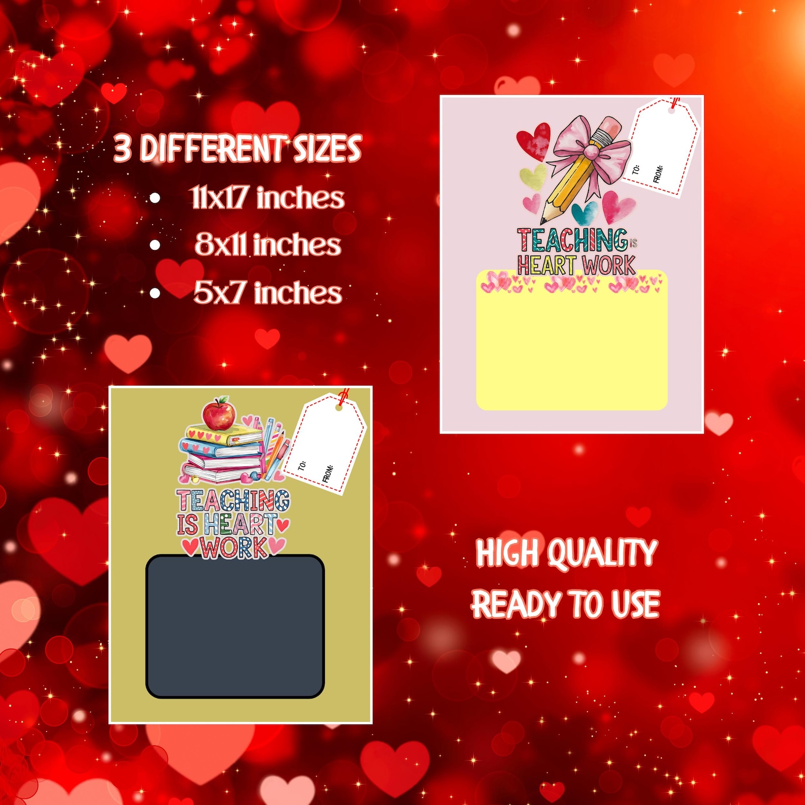 10 Jumbo Valentine Treat Cards - 5x7; 8x11 & 11x17 - DIY Valentine ...