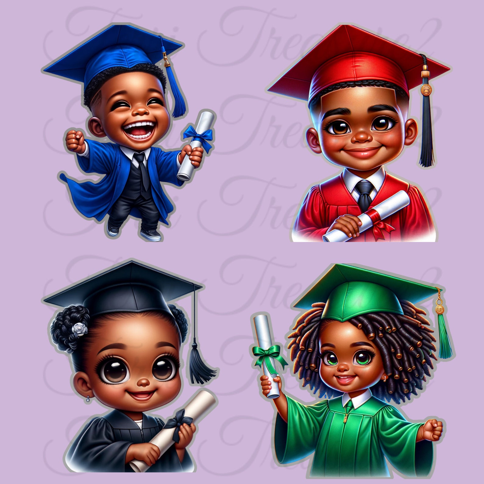 Graduation Chibi Kids, Graduation PNG, Graduation Clipart, Graduation ...
