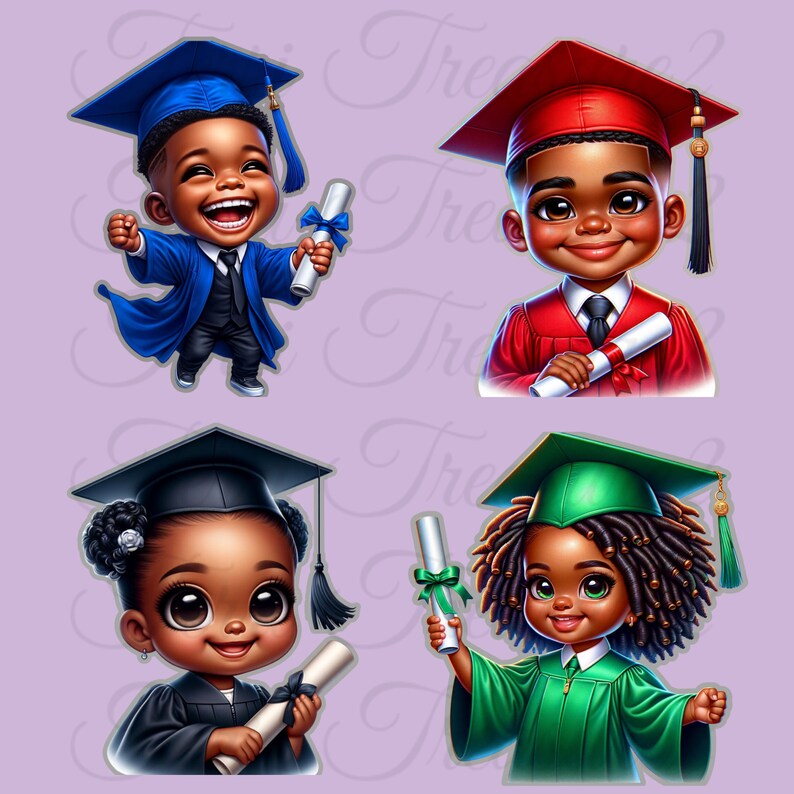 Graduation Chibi Kids, Graduation PNG, Graduation Clipart, Graduation ...
