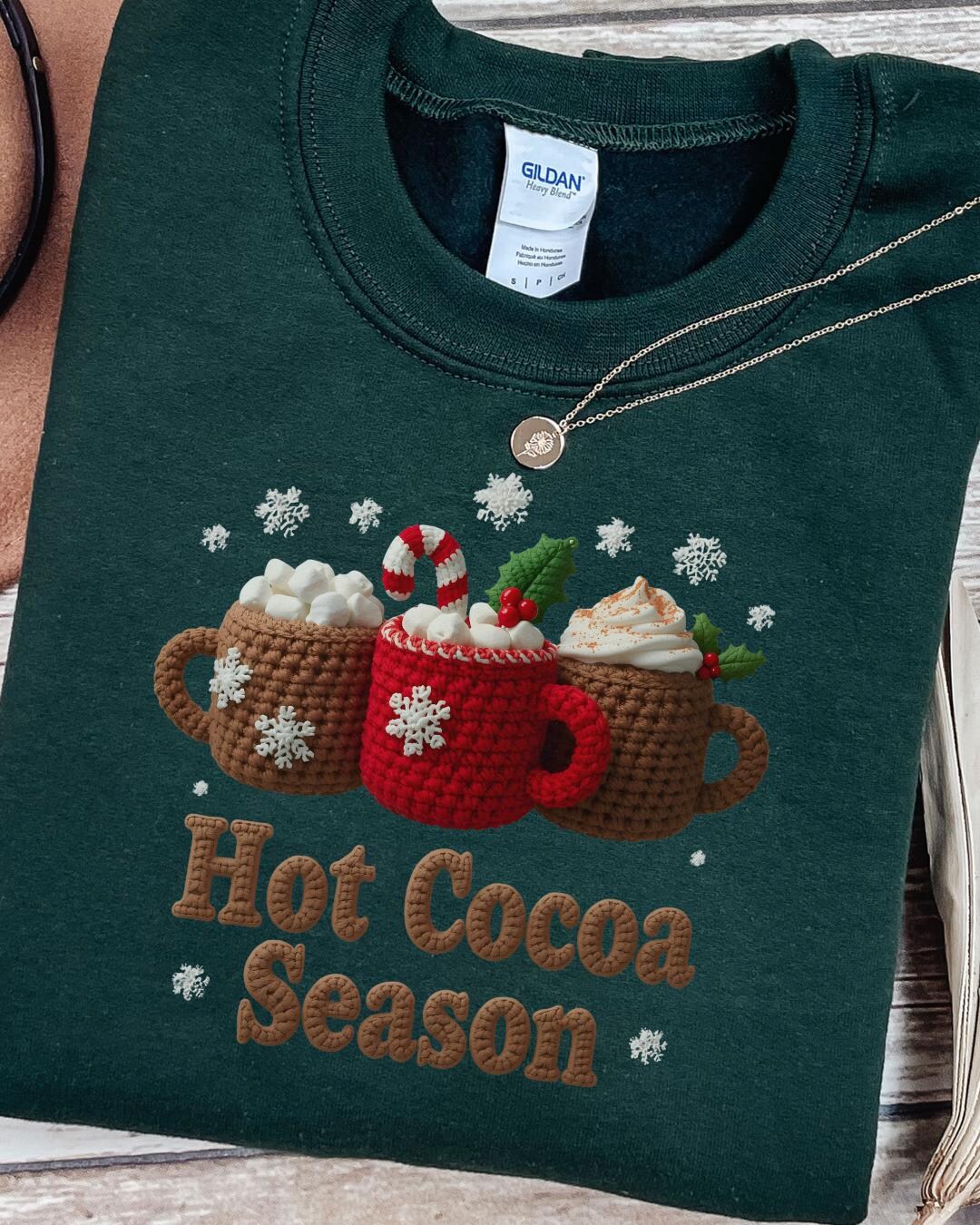 Faux Crochet Hot Cocoa Mugs Clipart, Winter Holiday PNG (digital ...