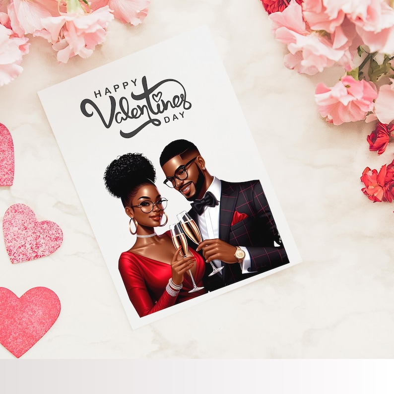 African American Valentine Clipart Bundle, Black Love PNG, Valentine ...